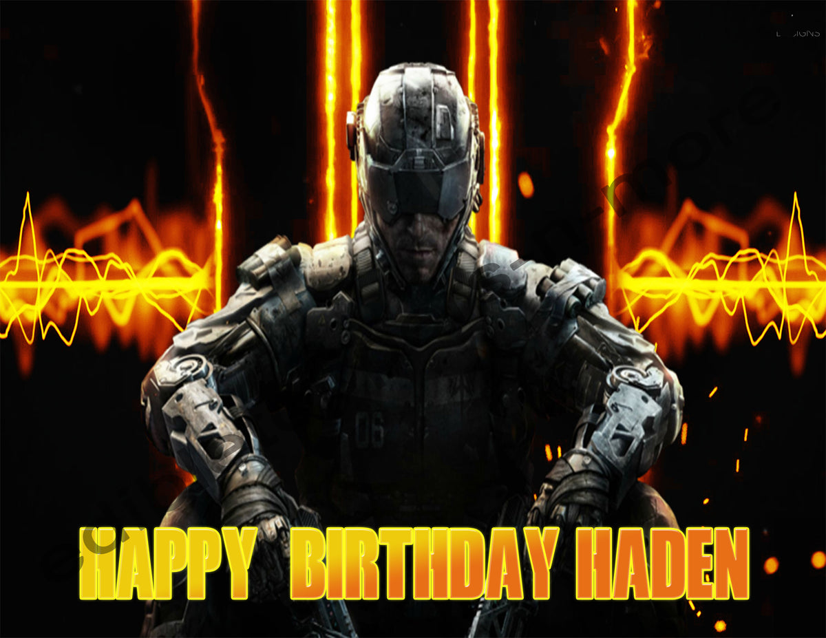 Call of Duty Personalized Edible Print Premium Cake Toppers Frosting S ...