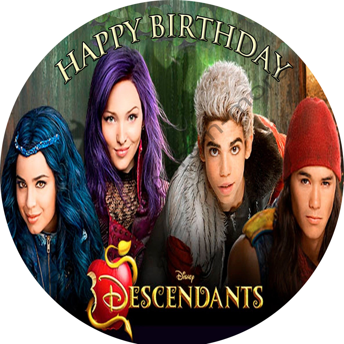 Descendants Personalized Edible Print Premium Cake Toppers Frosting Sh ...