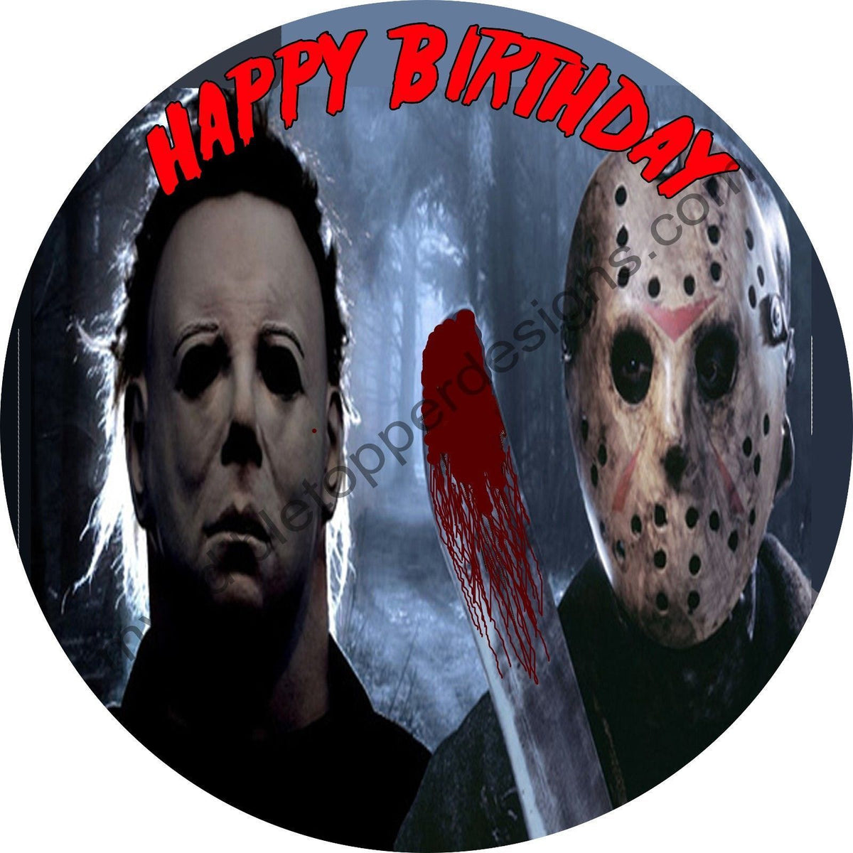 Michael Myers & Jason Personalized Edible Print Premium Cake Topper Fr ...