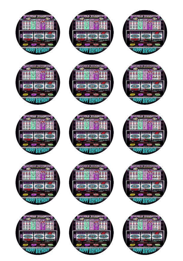 Slot Machine Personalized Edible Print Premium Cake Topper Frosting Sh ...