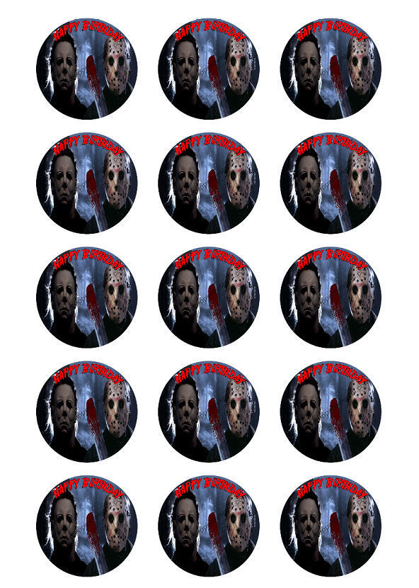 Michael Myers & Jason Personalized Edible Print Premium Cake Topper Fr ...