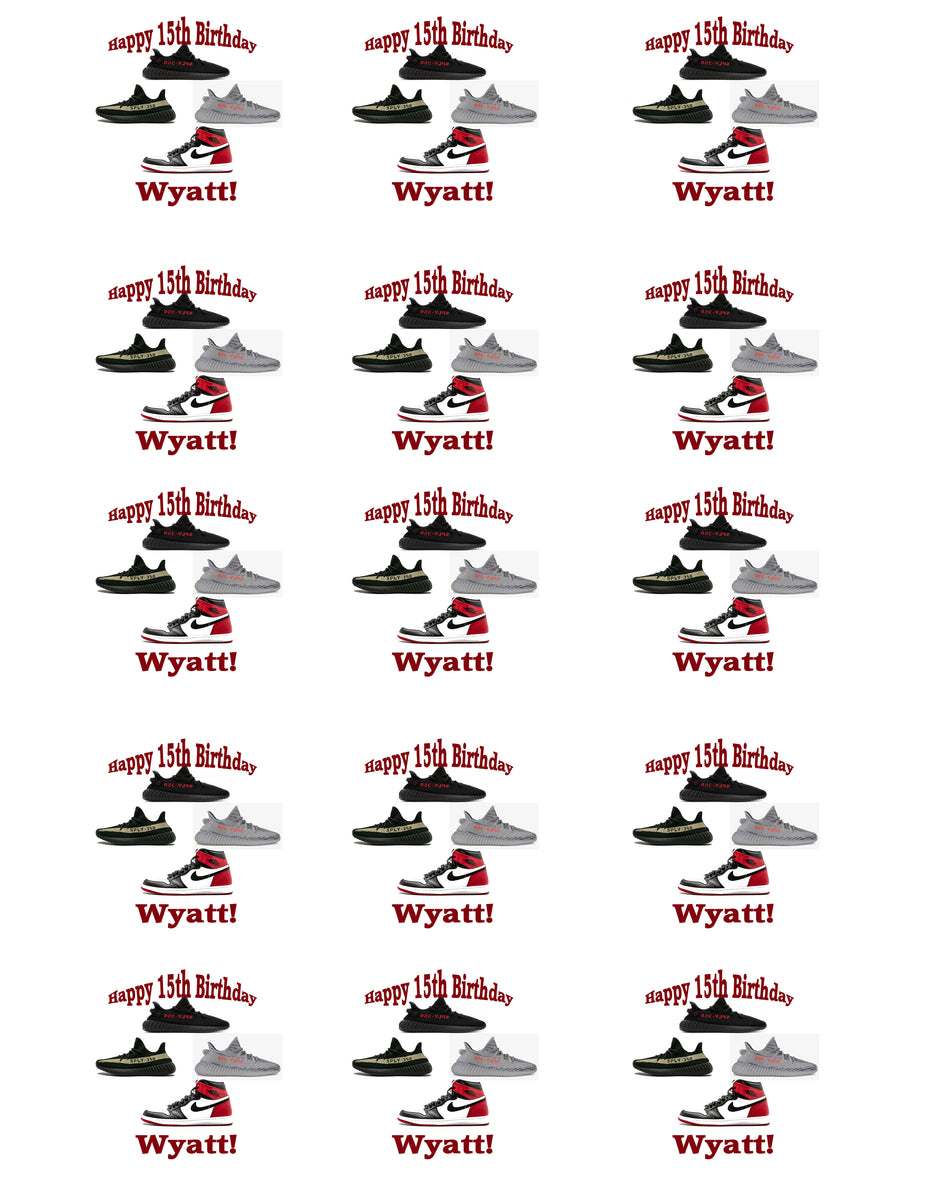 Adidas Yeezy Shoe Personalized Edible Print Premium Cake Topper Frosti ...